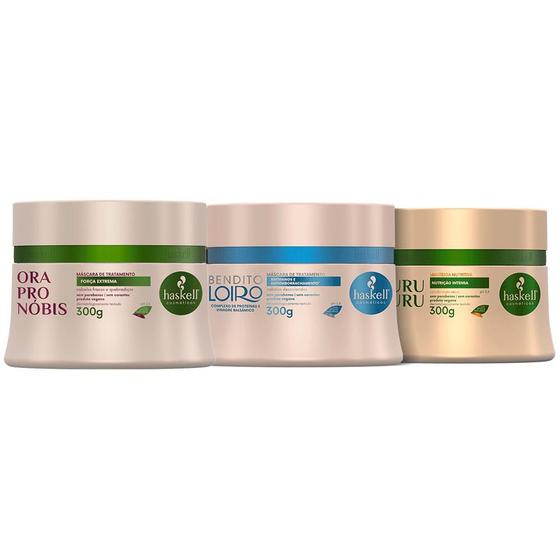 Cronograma Haskell Ora Pro-Nóbis Murumuru Bendito Loiro 300g - Kit de Tratamento para Cabelos ...