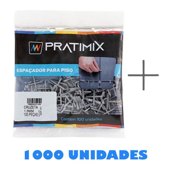 Cruzeta Espaçador de Piso Revestimento 1mm Pacote 1000 Peças - Pratimix ...