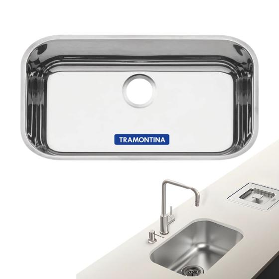 Cuba Aço Inox Tramontina Prime N 2 56x34x17 Retangular - Cuba de ...