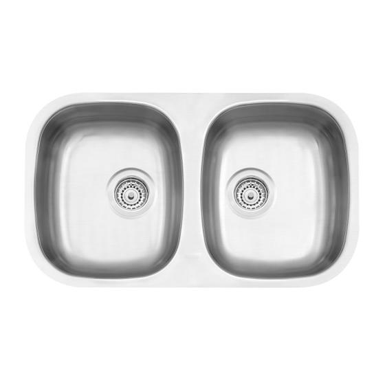 Cuba de embutir Tramontina Isis 2C 34 BL em Aço Inox Acetinado 77x45 cm ...