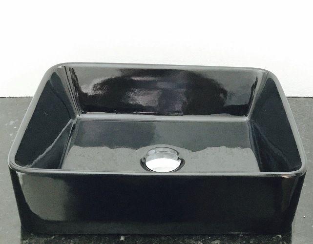 Cuba de louça preta de sobrepor retangular cerâmica - Deckol - Cuba de ...