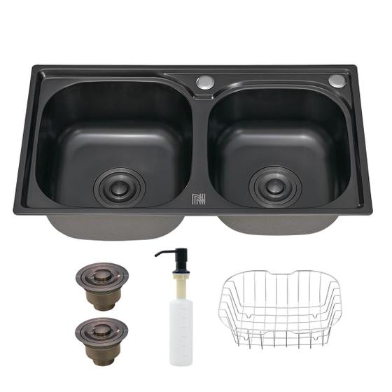 Cuba Dupla Cozinha Gourmet com Acessórios Inox Preta - Holtter Home ...