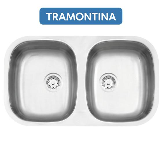 Cuba Dupla Tramontina de Embutir Isis 2C 34 BL 77x45 em Aço Inox ...