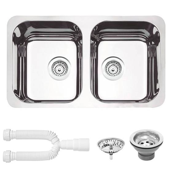 Cuba Dupla Tramontina Isis Plus 2C 34 BL Prime Aço Inox Alto Brilho ...