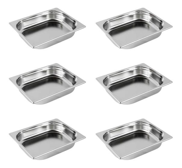 Cuba Gastronômica Gn 1/2 65mm Inox Rechaud Buffet Kit 6 Peças - VIVA 7 ...
