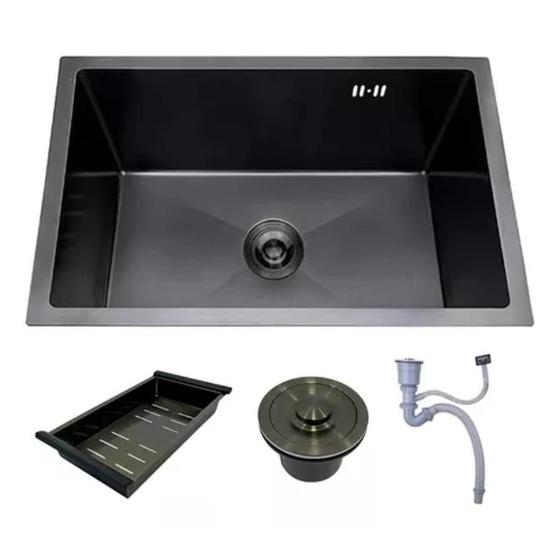 Cuba Gourmet Cozinha 50x40 Completa Aço Inox 304 Escovado Preta ...