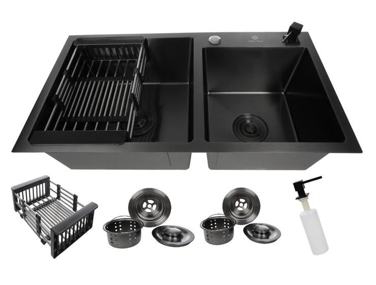 Cuba Gourmet Dupla Quadrada Aço Inox 304 Preta 78X43Cm - Stillus Home ...