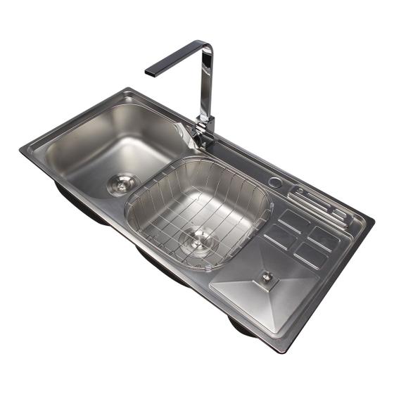 Cuba Inox Pia Cozinha Gourmet Com lixeira e acessorio 92x45 - Smart ...