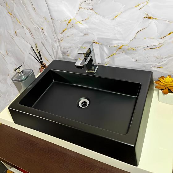 Cuba para banheiro de apoio Preto Fosco 56x39 Paris em mármore ...