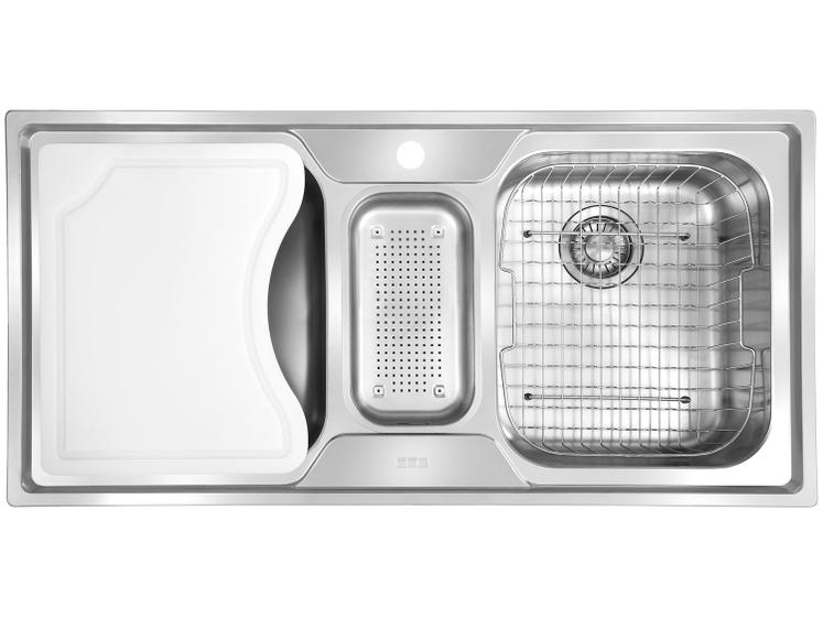 Cuba para Cozinha Franke Dupla e Auxiliar Inox - de Sobrepor Retangular ...