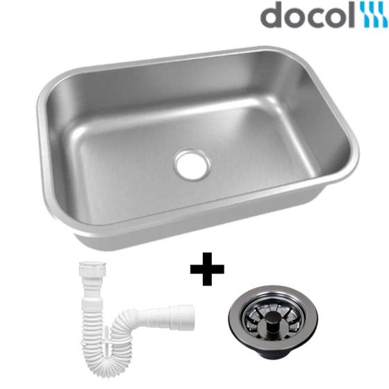 Cuba Pia Cozinha De Embutir Invicta Docol Inox Acetinado 56x34x15 Com ...