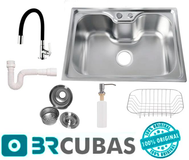 Cuba Pia Gourmet Cozinha em Aço Inox Com Acessórios 50x40 +sifão ...