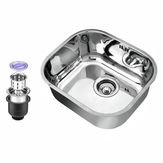 Cuba retangular 40x34x14 inox polido + válvula ecológica - PIANOX - Pia ...