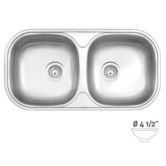 Cuba retangular em aco inox acetinado 78x40cm com valvula 2c 34 bs ...