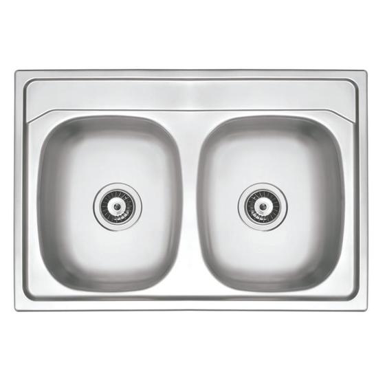 Cuba sobrepor tramontina 2 cubas em aco inox pre polido 84x56cm com ...