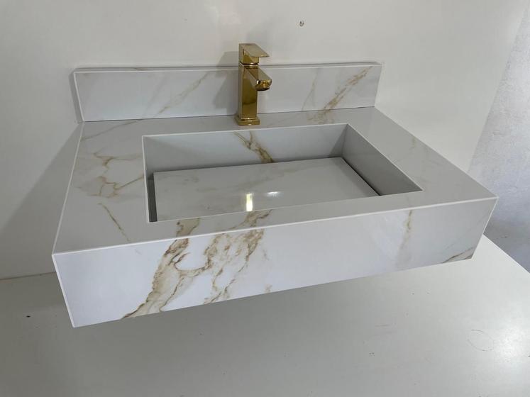 Cuba Suspensa Calacata Oro Supremo. - Ms Porcelanato. - Banheiro ...