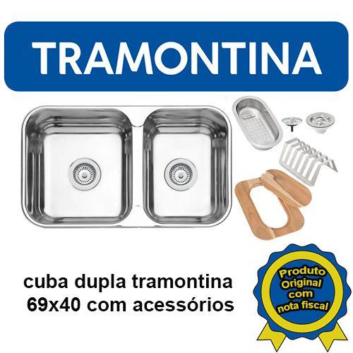Cuba Tramontina Isis 2C 34 28 BS em Aço Inox com Acabamento Polido com ...