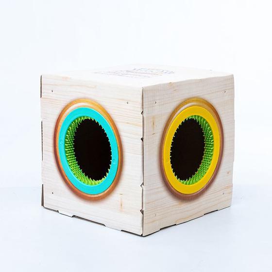 Cubo Box Coçadinha Caixa Interativa para Gatos - Cubo de Madeira ...