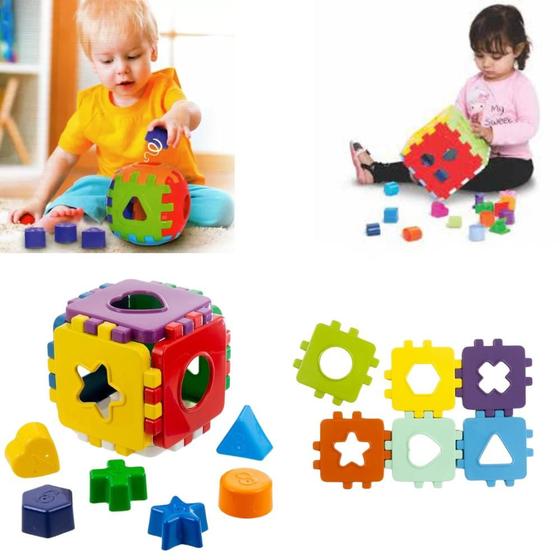 Cubo Didático Colorido Brinquedo Infantil Monta e Desmonta Com Peças De ...