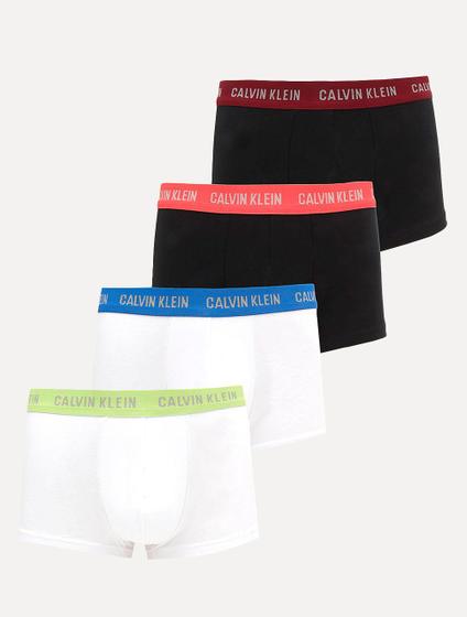Cueca Calvin Klein Low Rise Trunk Classic 4 Colors Preta e Branca C11 ...