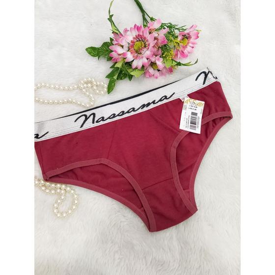 Cueca Feminina Leli De Cotton Nassama - VINHO - M - Cueca - Magazine Luiza