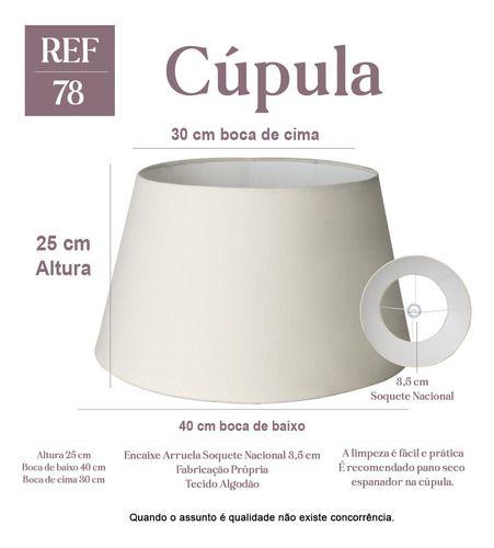 Cúpula para Abajur luminária Grande Cone de Tecido Algodão Soquete Ref 78 - TANGERINA - Cúpula ...