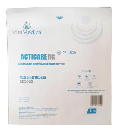 Curativo Carvão Ativado com Prata Acticare AG 10,5x10,5 AC5052 - Vita ...