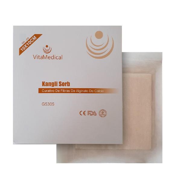Curativo de Alginato de Cálcio Kangli Sorb 10x10 Vita Medical ...