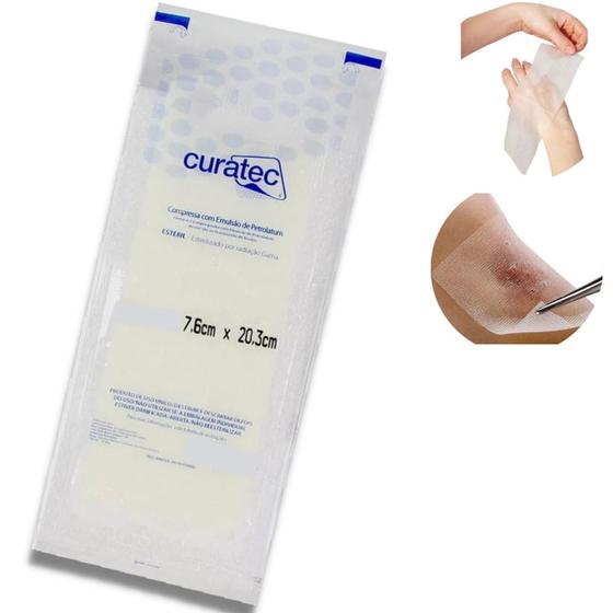 Curativo Para Feridas E Queimaduras Petrolatum Compressa 7,6cm x 20,3cm ...