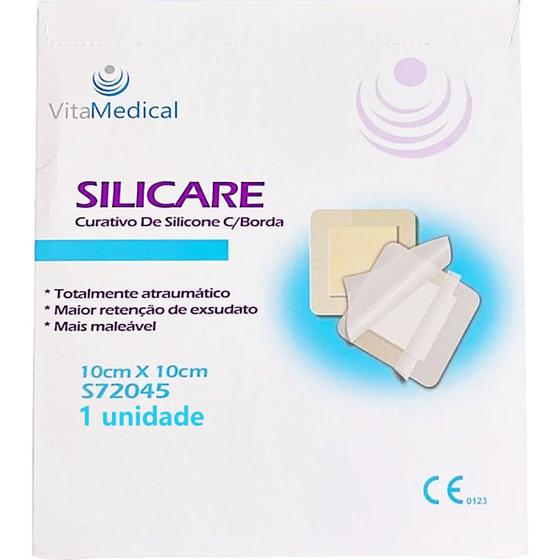 Curativo Silicone Aderente Absorvente Silicare 10x10cm - unidade - Vita ...