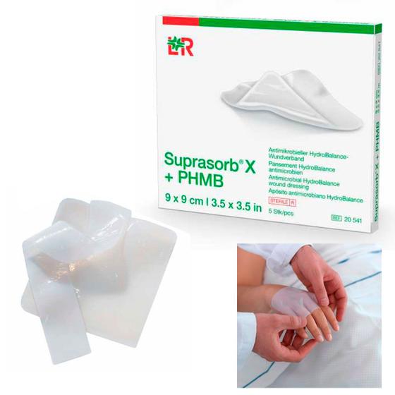 Curativo Suprasorb X + PHMB Hidrofibra 9 x 9cm 5Un L & R - Lohmann ...
