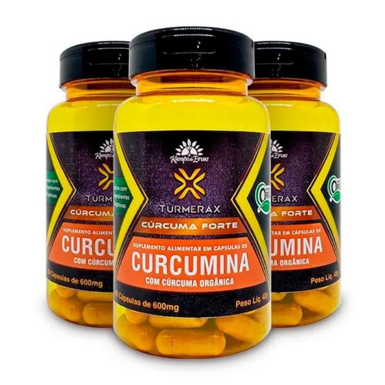 Curcumina Turmerax 65mg com Cúrcuma Orgânica 180cps de 600mg - Kampo de ...
