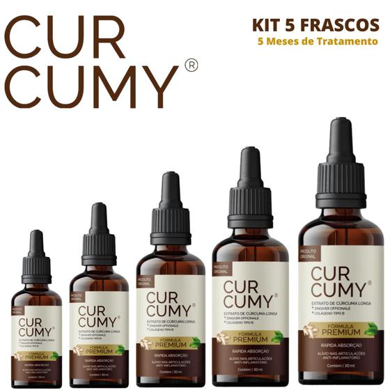 CurCumy Extrato de Curcuma 5 Frascos 150 dias de tratamento - Tempero ...