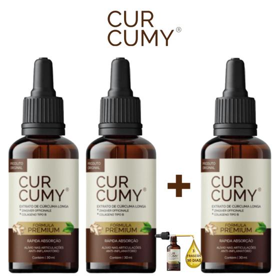 CurCumy Original Acaba com a Dormência Kit 3 Frascos - Cur Cumy ...