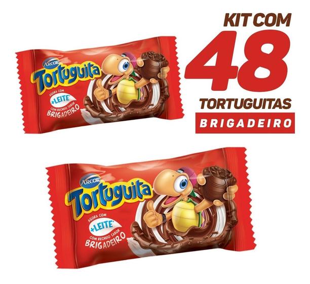 Cx 48x - Chocolate Tortuguita Recheio Brigadeiro Ao Leite - Arcor ...