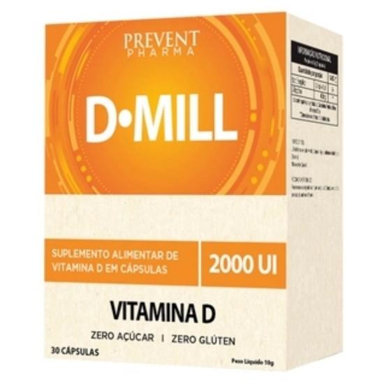 D mill suplemento alimentar de vitamina d 2000ui 30 cápsulas prevent ...