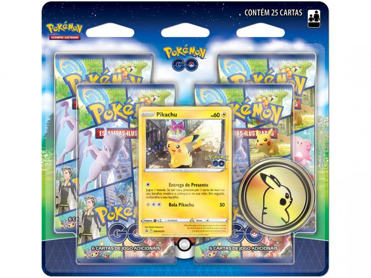 Deck De Cartas Pokémon Estampas Ilustradas Blister Quadruplo Copag 25