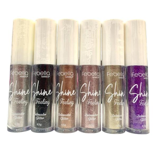 Delineador Glitter Shine Feeling Para Olhos - Febella - Delineador ...