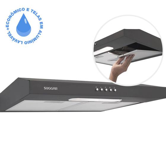 Depurador E Exaustor De Ar Suggar Slim 60cm 3 Velocidades Titanium ...