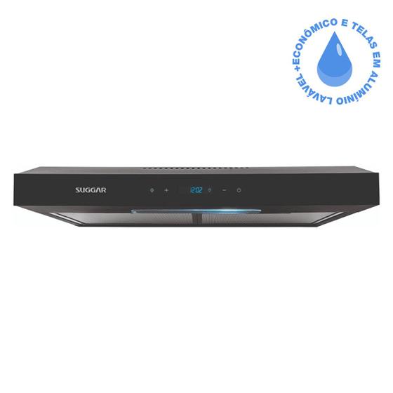 Depurador E Exaustor De Ar Suggar Slim Touch 80cm 3 Velocidades Preto ...