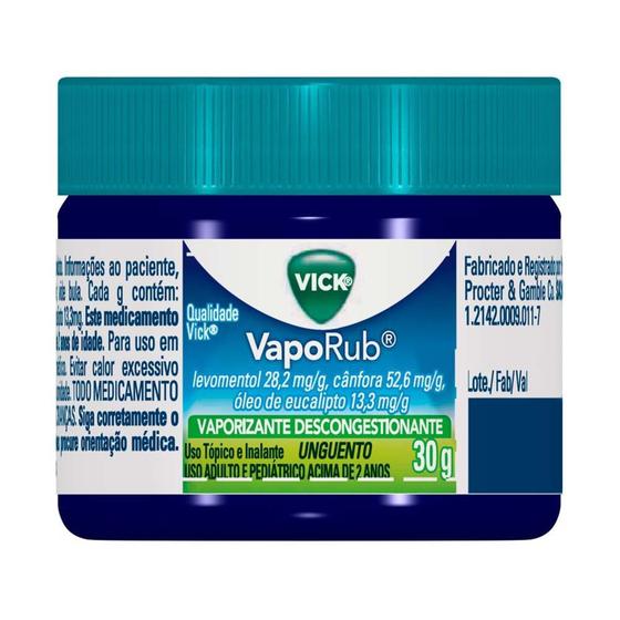 Descongestionante Vick VapoRub 30g - Higiene e Conforto Nasal ...