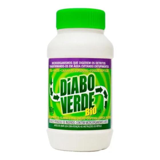 Desentupidor Biologico Em Pó Diabo Verde 150g - Limpador Desincrustante ...