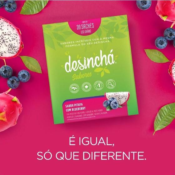 Desinchá 30 Saches - SABOR PITAYA COM BLUEBERRY - Densinchá - Chá para ...