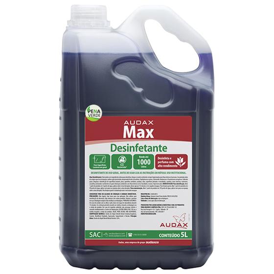 Desinfetante Audax Max 5 Litros Concentrado Rende Até 1000L Bactericida ...