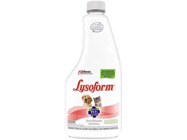 Desinfetante Lysoform Pets Original 500ml - Desinfetante e Eliminador ...
