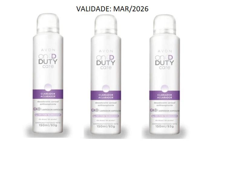 Desodorante Aerosol Clareador Onduty Avon 150ml (Kit com 3 unidades ...