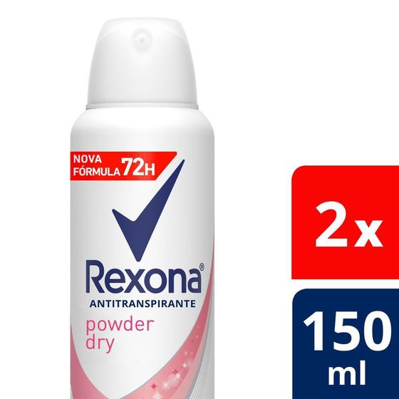 Desodorante Antitranspirante Aerosol Feminino Rexona Powder Dry 72 ...