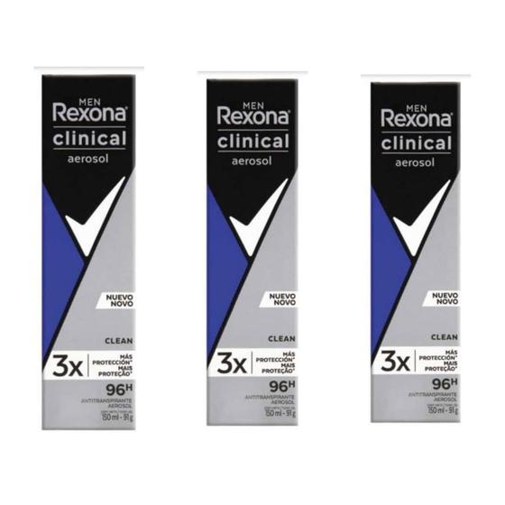 Desodorante Rexona Clinical Antitranspirante Aerosol Men Clean 150ml ...