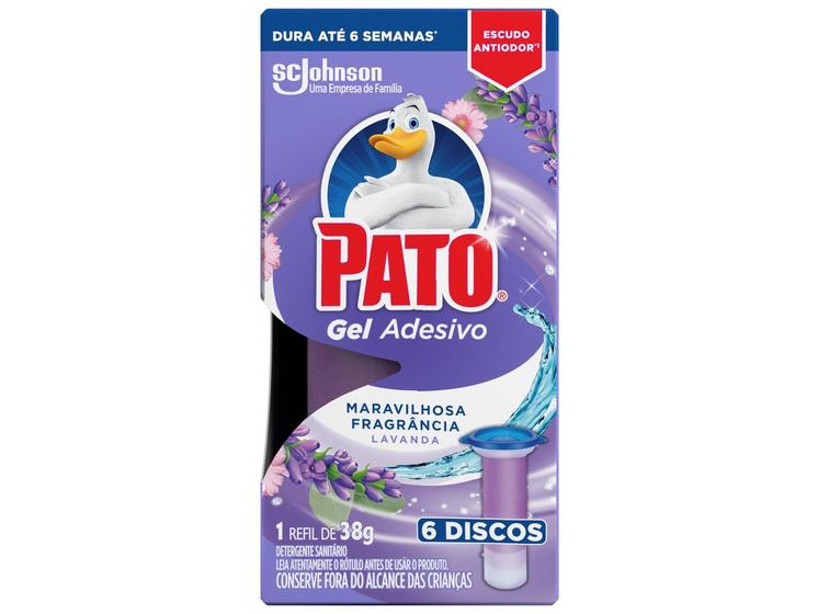Desodorizador Sanitário Pastilha Pato - Gel Adesivo Lavanda 38g ...