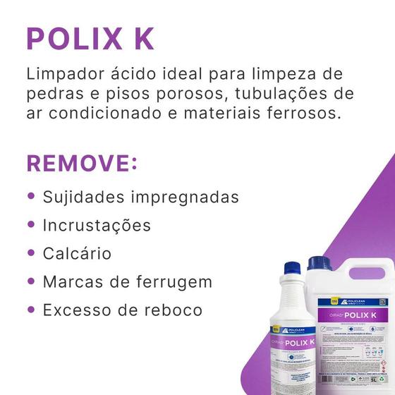 Detergente Ácido Limpa Piso Pedra Ar Condicionado Tubulações Inox Polix ...